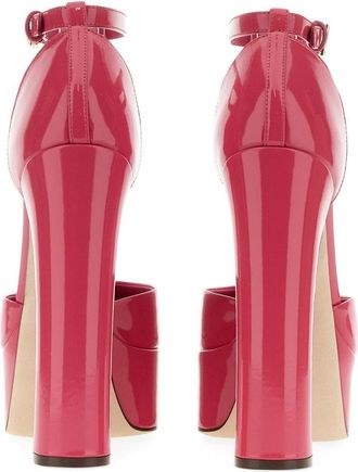 Dolce & Gabbana Glossy Leather Platform Pumps - Pink