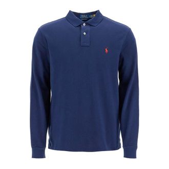 Polo Ralph Lauren Homme, Tops, Bleu, Taille: XL Polo &agrave; Manches Longues avec Logo Pony Iconique