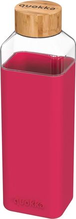 Quokka QUADRATISCHE GLASFLASCHE MIT SILIKONH&Uuml;LLE KASTANIENBRAUN 700 ML