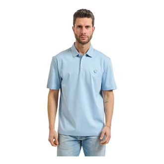 HUGO BOSS Homme, Tops, Bleu, Taille: M Polo en coton merceris&eacute; avec monogramme Double B