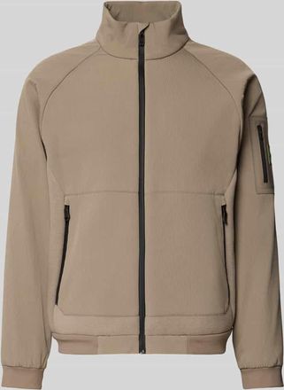 HUGO BOSS Regular Fit Fleecejacke mit Cord-Partien Modell Cord Fleece