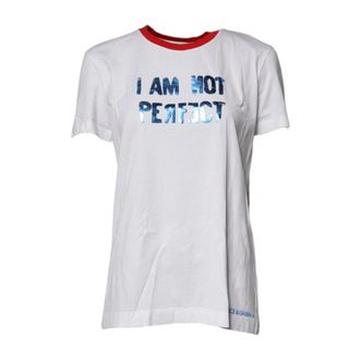 Dolce & Gabbana Femme, Tops, Blanc, Taille: 34 FR T-shirt &agrave; Imprim&eacute; Graphique