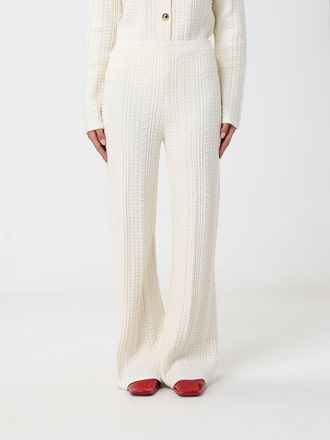 Twinset Pantalon flare en maille de viscose &agrave; taille haute avec &eacute;lastique