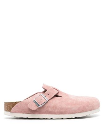 Birkenstock mules en daim et cuir - Rose
