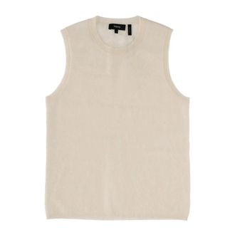 Theory Geb&uuml;rstetes Oberteil aus luftigem Kaschmir - - Knitwear - Damen - Beige - S