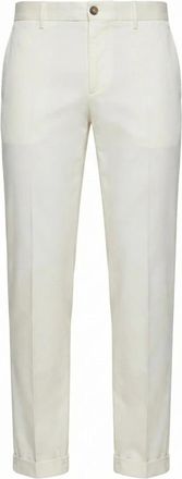 PESERICO Homme, Pantalons, Blanc, Taille: L Pantalon Chino en Gabardine
