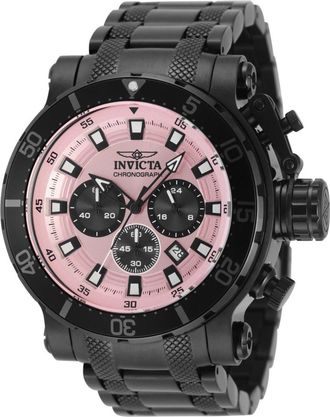 Invicta Coalition Forces 49228 Herrenuhr - Quarzwerk - Edelstahl mit rosa Zifferblatt - 52 mm