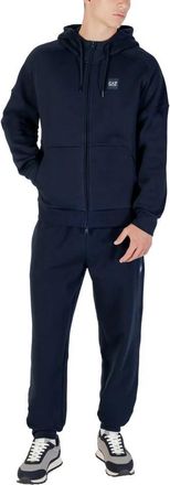 Emporio Armani Emporio Armani Trainingsanzug, Marineblaues Sportset mit Kapuze und Rei&szlig;verschluss, Sweatshirt und Hose mit Logo, marineblau, Small