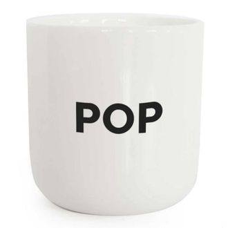 PLTY POP Becher - Tasse ohne Henkel - Handglasiertes Wei&szlig; Porzellan - Coffee Mug - Beat - D&auml;nisches Design