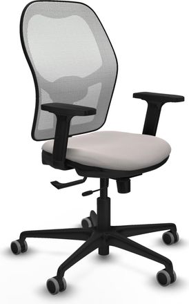 Piqueras y Crespo Wei&szlig;er Schreibtischstuhl mit 2D-Armen, h&ouml;henverstellbare Lendenwirbelst&uuml;tze, ausgestattet mit Syncro/Traslack und Schaumstoff, Wei&szlig; / Wei&szlig;