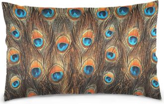 Linomo Kissenbezug 50x65 cm, Pfau Feder Dekorative Kissenbezug Kissenhülle für Couch Sofa Bett Hause