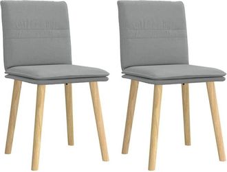 vidaXL Esszimmerstühle 2 Stk. Hellgrau Stoff - Vidaxl