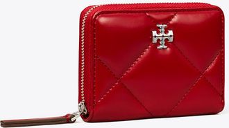 Tory Burch Damen Kleine Kira Geldb&ouml;rse mit Rautensteppung und umlaufendem Rei&szlig;verschluss