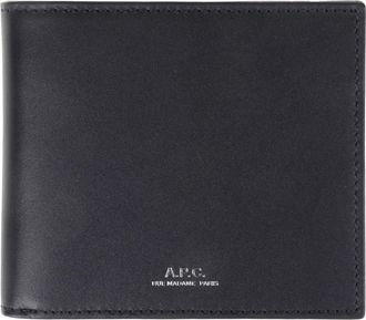 A.P.C. A.p.c., Homme, Accessoires, Bleu, Taille: ONE Size Portefeuille en cuir bleu avec d&eacute;tail logo