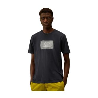 C.P. Company Short Sleeve Logo T-shirt - - Tops - Herren - Blau - L
