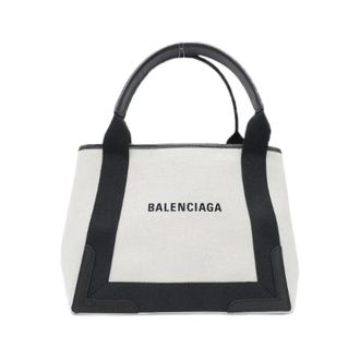 Balenciaga Pre-owned Navy Cabas Canvas Calf Bag - - Pre-owned - Herren - Beige - ONE SIZE