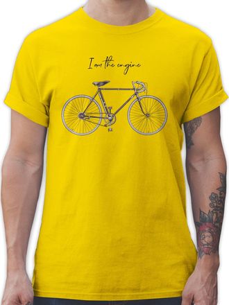 Shirtracer T-Shirt Herren - Fahrrad Bekleidung Radsport - I am The Engine I Rennrad I Geschenk Radfahrer I Fahrradliebhaber I Cycling - XXL - Gelb - fahrradshirt