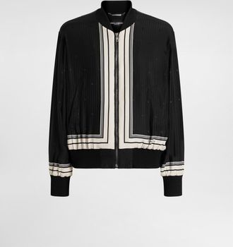 Dolce & Gabbana Printed Oversized Bomber Jacket - Mann M&auml;ntel Und Jacken Multicolor 48