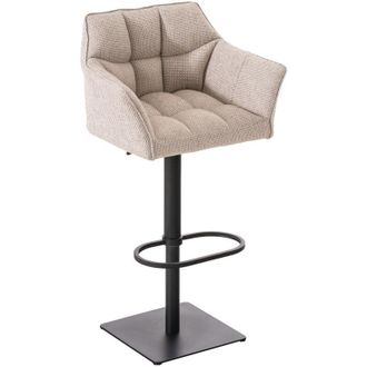 Clp Tabouret de tissu damaso ivoire, Schwarz