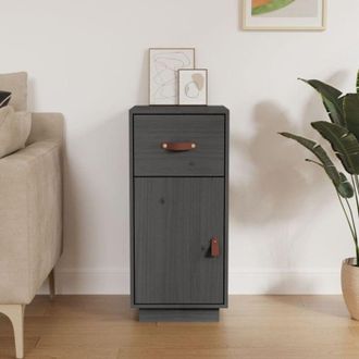 vidaXL Sideboard Grau 34x40x75 cm Massivholz Kiefer Vidaxl