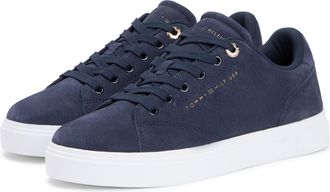 Tommy Hilfiger Plateausneaker TOMMY HILFIGER TH FEMININE CUPSOLE SUEDE, Damen, Gr. 35, dunkelblau, Veloursleder, aufgeraut, unifarben, Schuhe Plateausneaker, Freizei