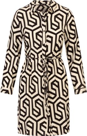 Apart Fashion Damen Kleid Aus Reiner Viskose Dress, Beige Schwarz, 36 EU