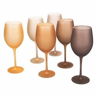 Villa D'Este Home Tivoli Happy Hour Chocolate Lot de 6 verres &agrave; pied en verre 550 ml