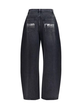 Alexander Wang Womens Jeans Crystal Balloon Grey Aged Cotton