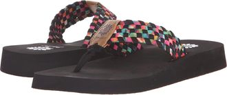 Yellow Box Damen Soleil Keilabsatz-Sandale, Schwarz/Mehrfarbig