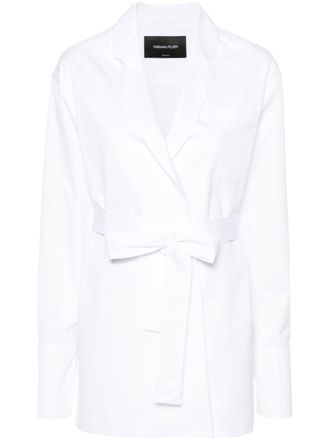 Fabiana Filippi surchemise en coton à design cache-coeur - Blanc