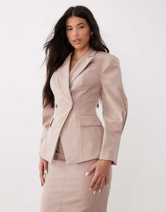 Asos Taillierter Blazer in Rosa kariert, Kombiteil