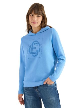 Cecil Hoodie mit Schmucksteinen Fountain Blue XXL