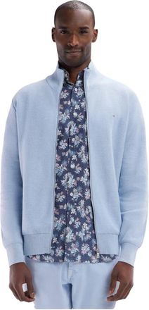 Eden Park Homme, Vestes, Bleu, Taille: 2XL Cardigan zippé avec rayures rugby