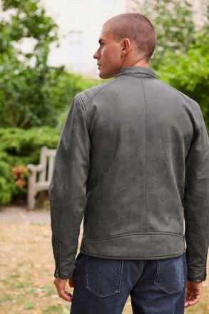 Next Lederimitatjacke Bikerjacke aus Velourskunstleder (1-St)
