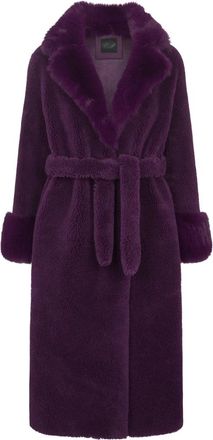 Americandreams Americandreams, Femme, Manteaux, Violet, Taille: 38 FR Farah Belted Teddy Coat