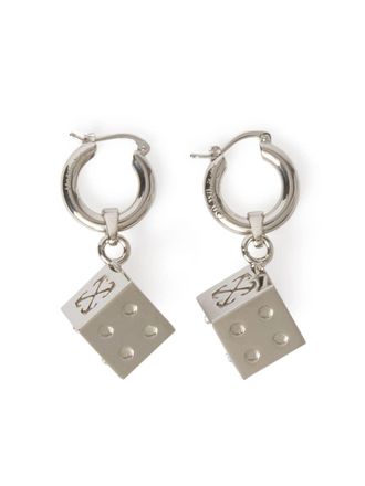 Off-white boucles doreilles Dice - Argent