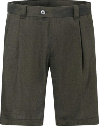 Windsor Bermudashorts aus einem Leinen-Wolle-Mix mit Bundfalte in