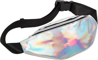 SOLUSTRE UKCOCO Holografische Bauchtasche Damen Verstellbar Wasserabweisend mit Rei&szlig;verschluss H&uuml;fttasche zum Wandern Laufen Festival Reise