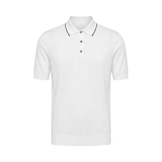 PESERICO Homme, Tops, Blanc, Taille: 2XL Polo en cr&ecirc;pe de pur coton