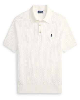 Ralph Lauren Strick-Poloshirt in Zopfstrickmuster in
