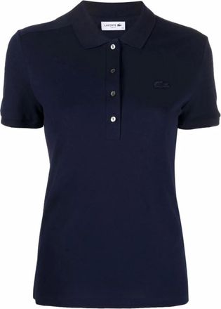 Lacoste Femme, Tops, Bleu, Taille: 44 FR Polo L.12.D Slim Fit Stretch en Mini Piqu&eacute;