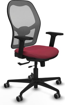 Piqueras y Crespo Schreibtischstuhl aus Stoff mit 2D-Armen, h&ouml;henverstellbare Lendenwirbelst&uuml;tze, ausgestattet mit Syncro/Traslack und eingespritztem Schaum. Mit Rollen