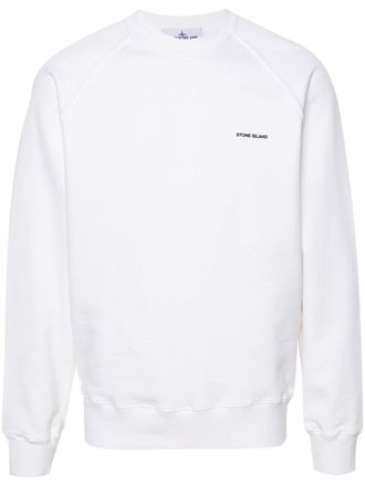 Stone Island sweat en coton à logo imprimé - Blanc