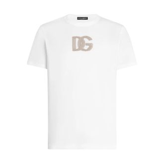 Dolce & Gabbana T-Shirt mit Stickerei-Logo - - Tops - Herren - Wei&szlig; - L