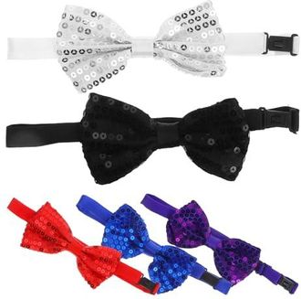 Vosarea Lot de 5 Noeuds Multicolores en Tissu L&eacute;ger &agrave; Paillettes pour D&eacute;coration de V&ecirc;tements et F&ecirc;tes, Accessoire de Costume &Eacute;l&eacute;gant et Festif pour Hommes et