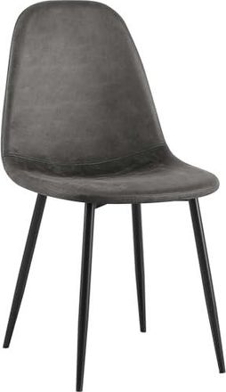 Clp Chaise de Salle à Manger rembourrée Napier, Chaise de Cuisine avec Dossier et Structure métallique, Peut Supporter jusquà 150 kg, Couleur:Noir, Matéri