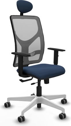 Piqueras y Crespo Schreibtischstuhl mit 1D-Armlehnen, h&ouml;henverstellbarer Lendenwirbelst&uuml;tze und festem Kopfteil, ausgestattet mit Syncro/Traslack und Schneideschaum, Gr