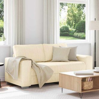 vidaXL Zweisitzer-Sofa Creme 140 cm Cordstoff vidaXL774170