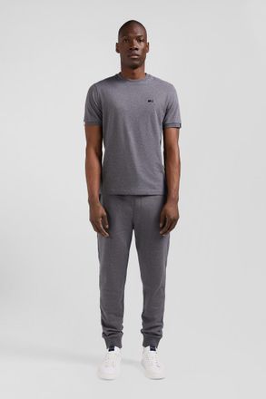 Eden Park T-shirt Manches Courtes En Coton Gris Coupe Regular Broderie Embl&egrave;me