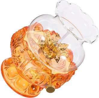 Artibetter Vintage Glas &ouml;llampe mit Farbverlauf Klassische Kerosinlampe f&uuml;r Innenr&auml;ume Stabile Tischlampe aus Glas und Metall Dekorative Notleuchte und Vielseiti